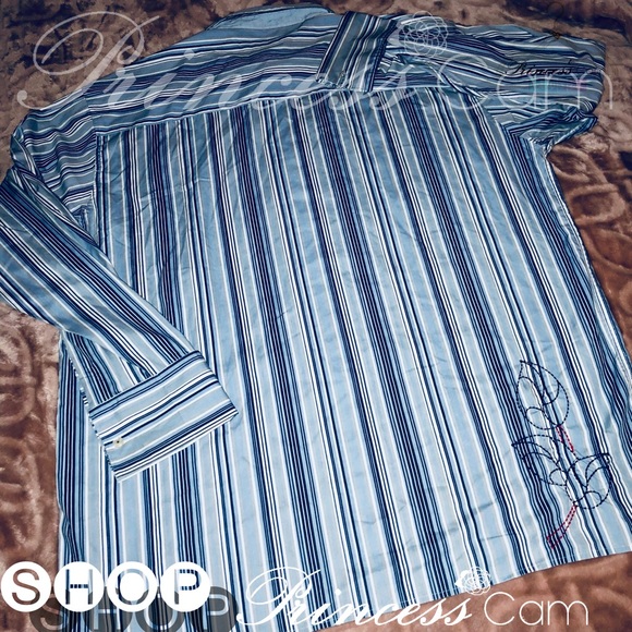 P.J. Mark | Shirts | Pj Mark Mens Striped Floral Accent Button Down ...